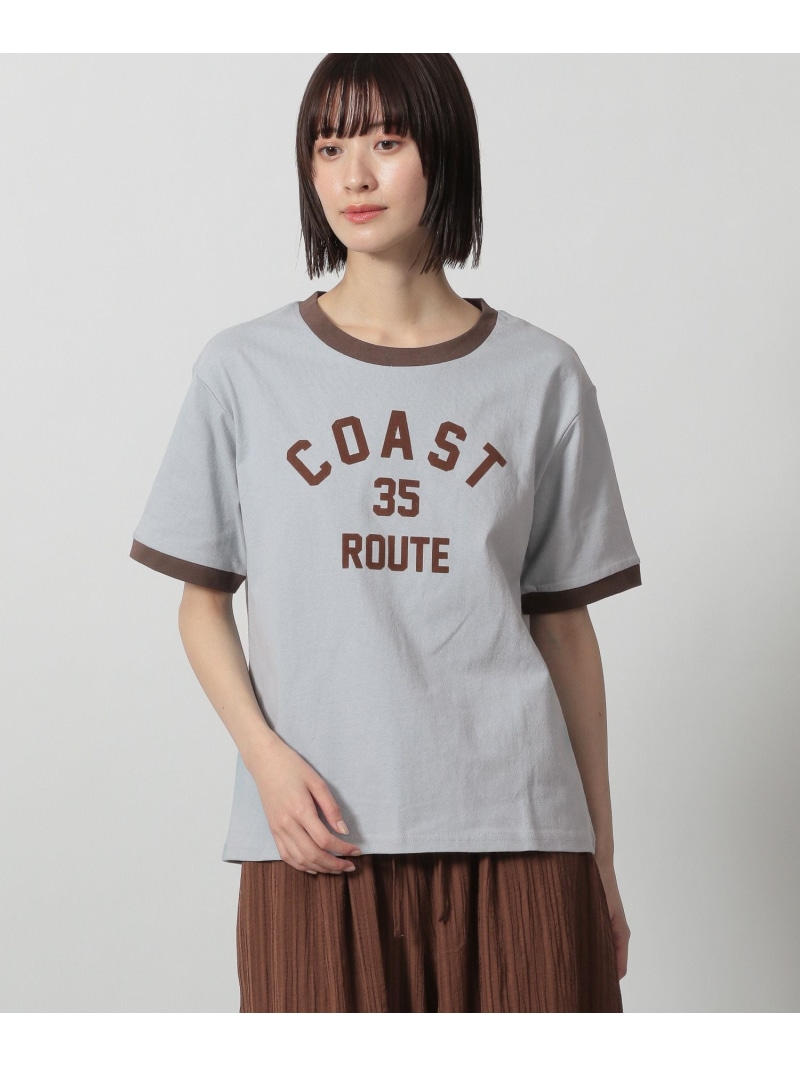 【楽天市場】リンガーロゴTEE LAKOLE ラコレ トップス カットソー・Tシャツ ブルー イエロー グレー[Rakuten Fashion]：LAKOLE