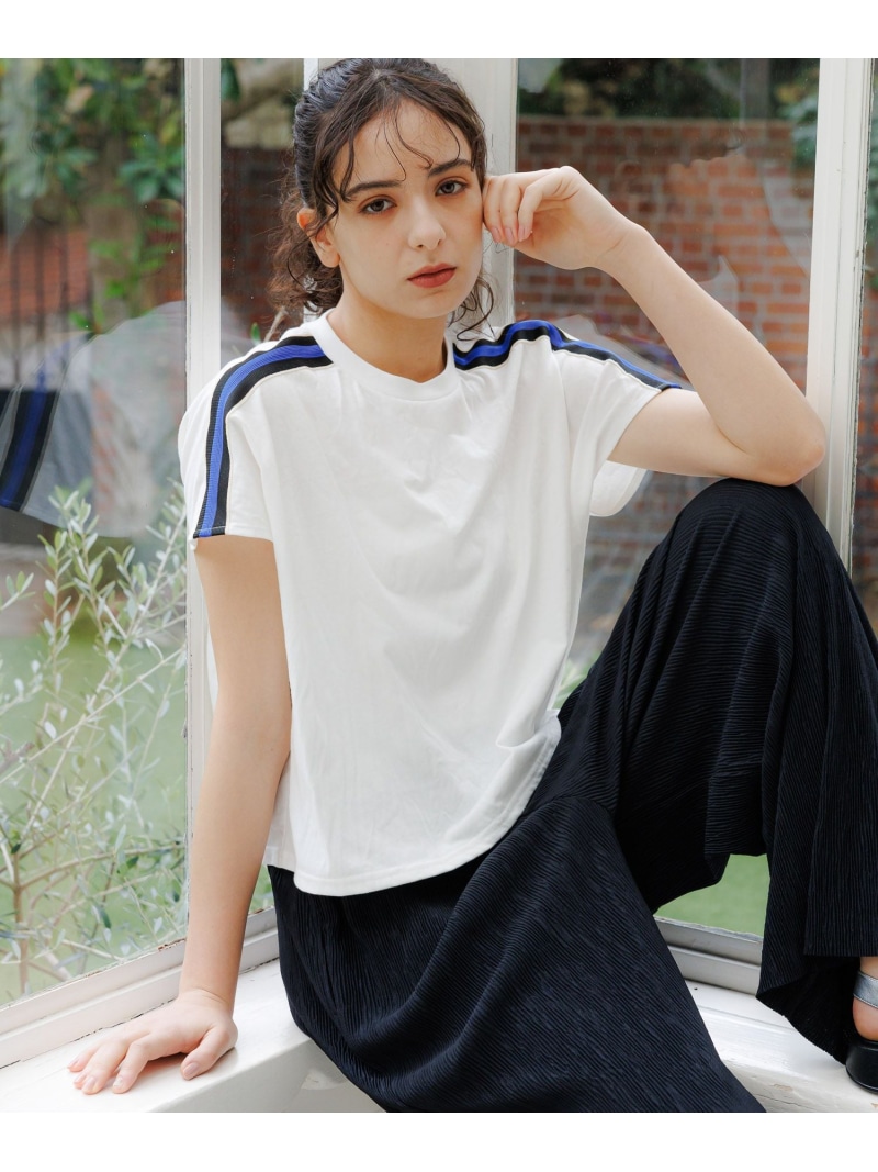 【楽天市場】【SALE／49%OFF】袖ラインTEE LAKOLE ラコレ トップス カットソー・Tシャツ ホワイト ブラック ネイビー【RBA_E】[Rakuten Fashion]：LAKOLE