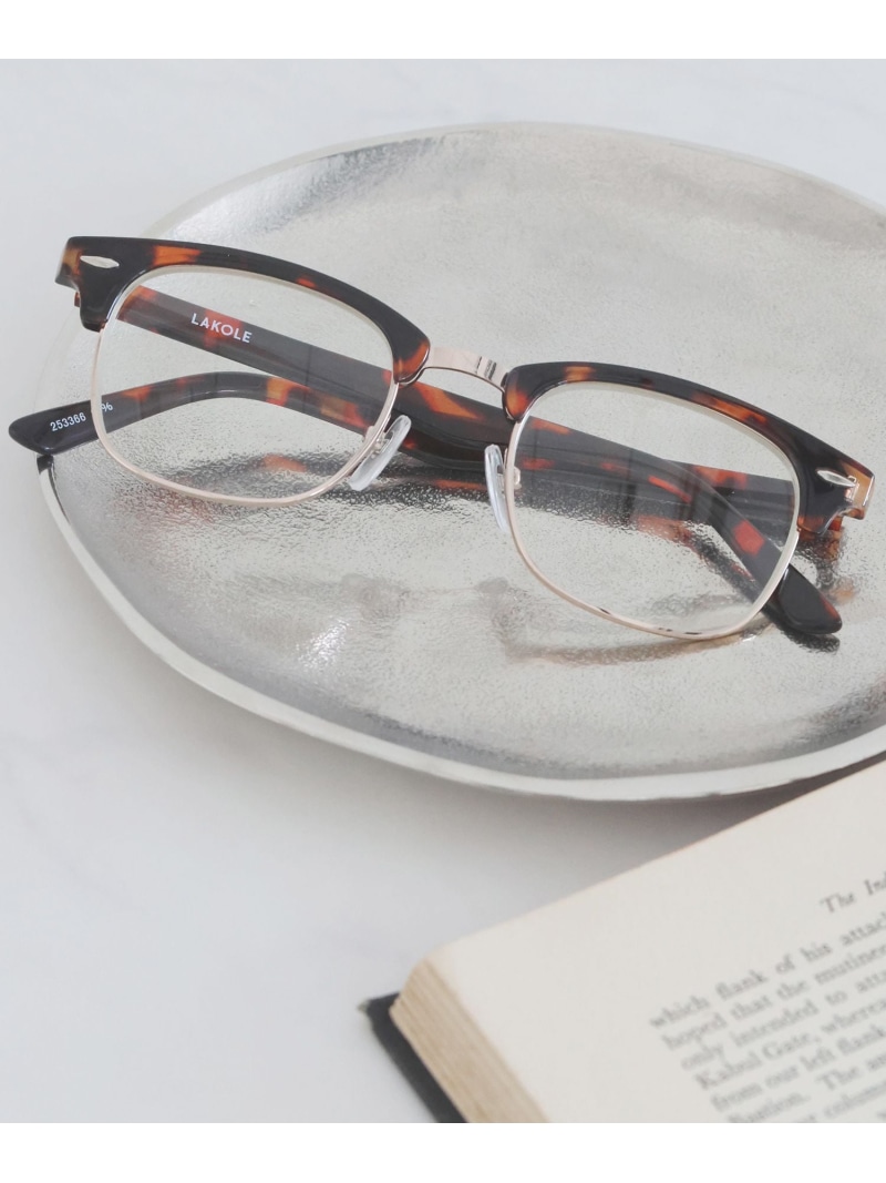 【楽天市場】ハーフリムスクエアサングラス LAKOLE ラコレ ファッション雑貨 サングラス ブラウン[Rakuten Fashion]：LAKOLE