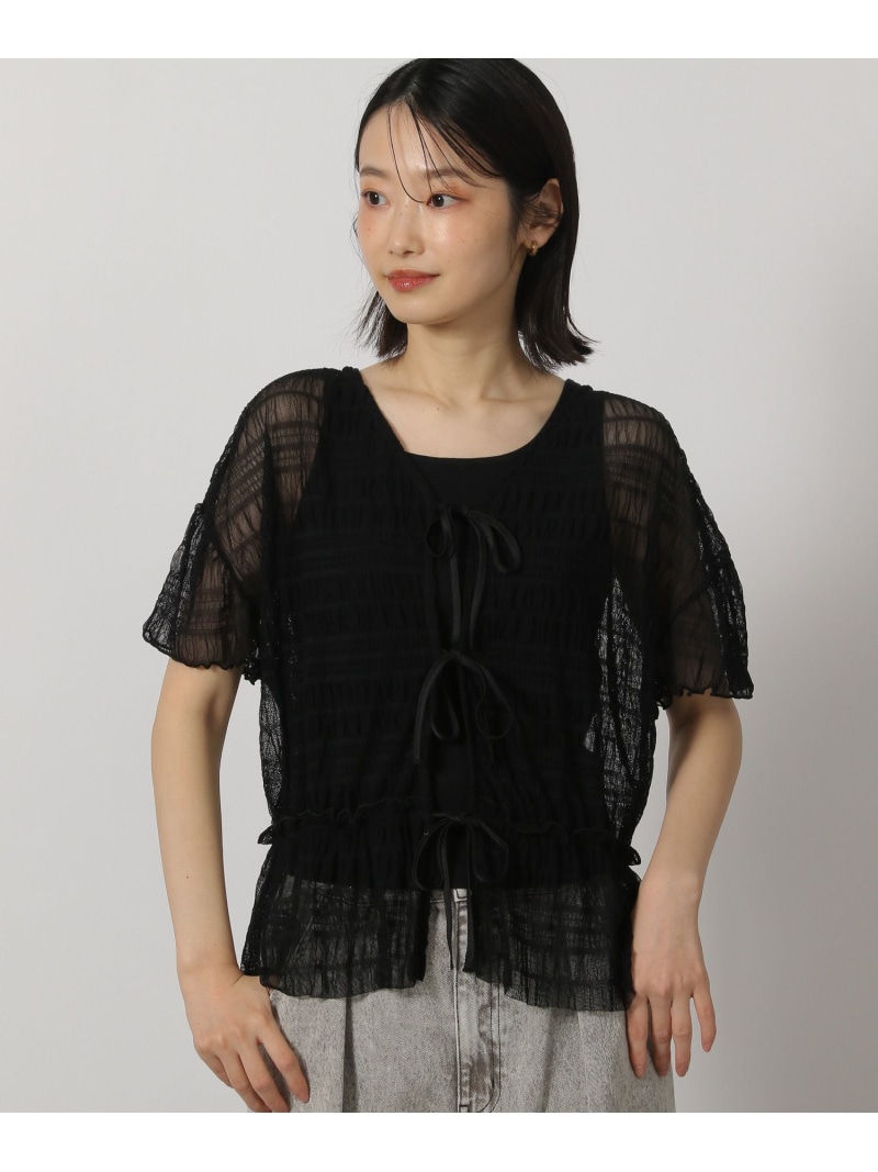 【楽天市場】【SALE／60%OFF】タンク付きシャーリングカーディガン LAKOLE ラコレ トップス カーディガン ブラック ホワイト【RBA_E】[Rakuten Fashion]：LAKOLE