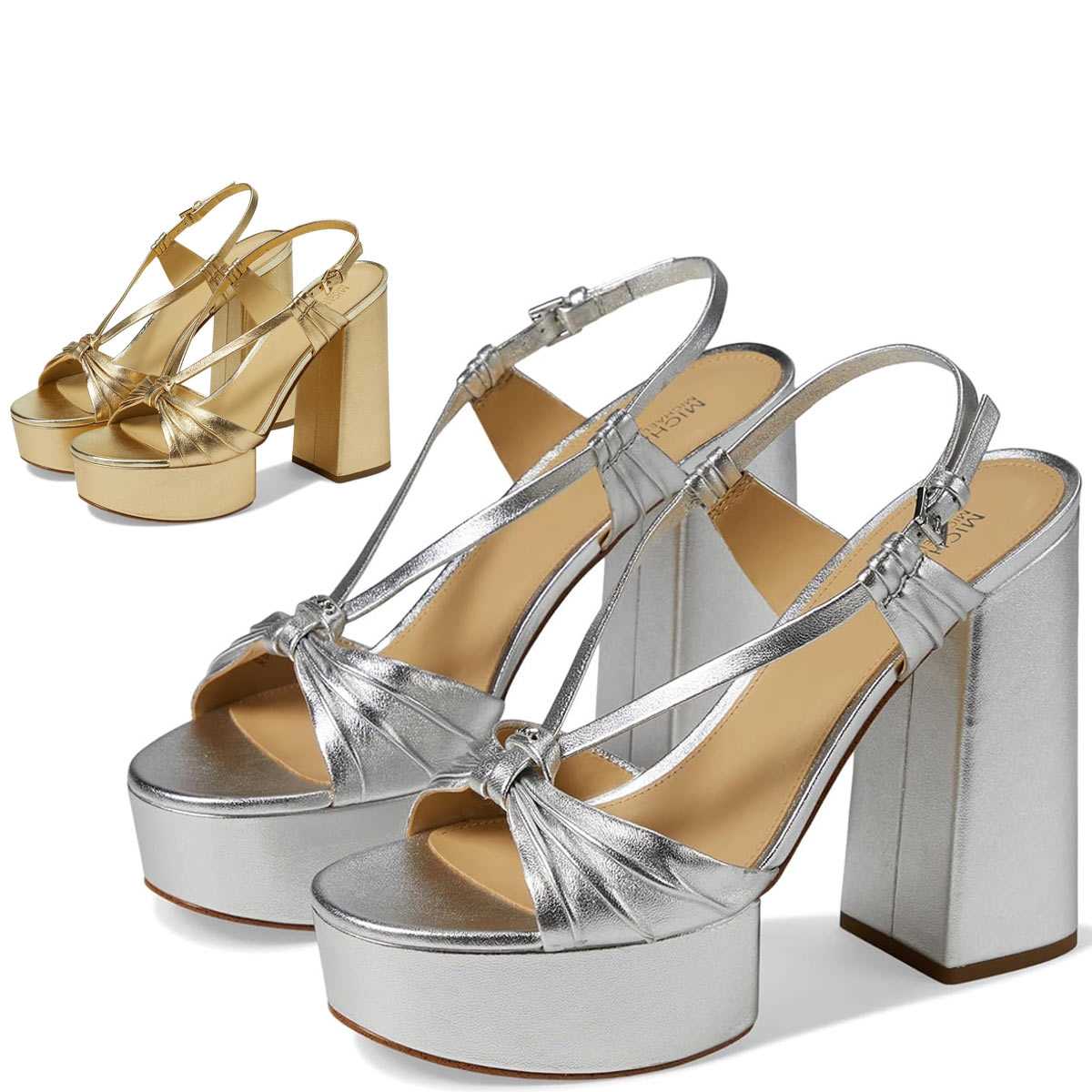 【楽天市場】マイケルコース サンダル レディース ブランド アンクルストラップ 厚底 チャンキーヒール ヒール 大きいサイズ Michael ...