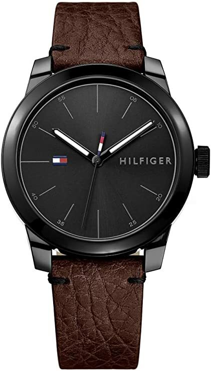 【楽天市場】TOMMY HILFIGER 腕時計 1791383 トミー ヒルフィガーDenim デニム 42mm ブラック ブラウンレザー ...