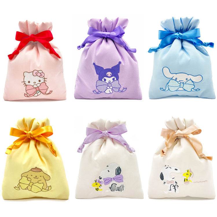 【楽天市場】サンリオキャラクターズ スヌーピー 巾着ポーチ クッションリボンシリーズ SANRIO ハローキティ クロミ シナモ ポムポム ...