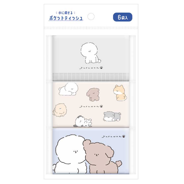 【楽天市場】YURUWAN 水に流せるポケットティッシュ ゆるわん ティッシュ ちり紙 ちりがみ 176171：キャラクターズショップ ラフラフ