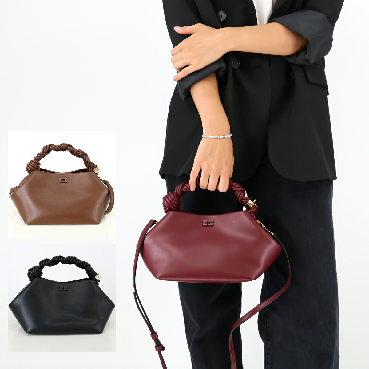 【楽天市場】 GANNI ガニー ハンドバッグ BOU BAG SMALL A5241 A5313 A5906 Black Burgundy ...
