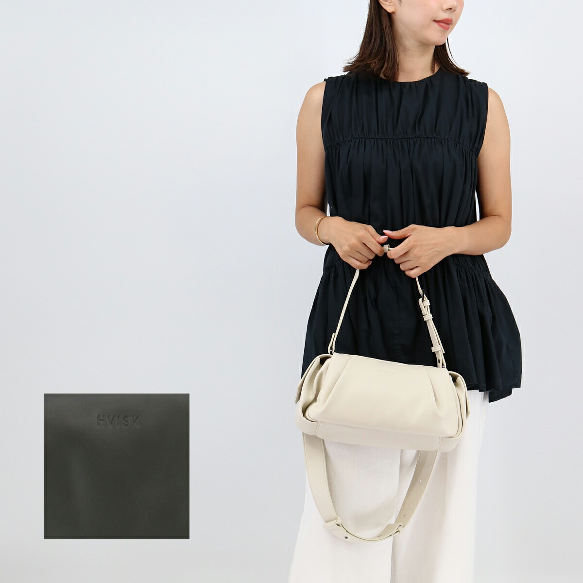 【楽天市場】 HVISK ヴィスク Elbie Soft Structure Shadow Grey Butter White ショルダー ...