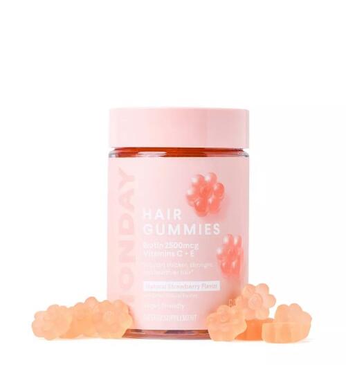【楽天市場】MONDAY ヘアケア グミ Haircare Hair Gummies - 60錠入り サプリメントグミ ストロベリー味 ...