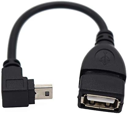 【楽天市場】USB mini変換ケーブル USB(miniB)オス-USB(A)メス 90°L型 方向変換ケーブル OTG功能付き 高速480Mbpsのデータ転送同期リード (0.25M下L ...