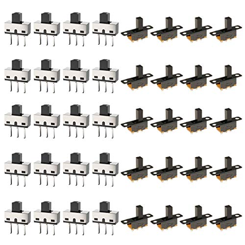 【楽天市場】垂直 スライドスイッチ 1P2T SPDT 3ピン 2位置 DC50V 0.5A SS12D10 ハイノブ マイクロ スライド ...