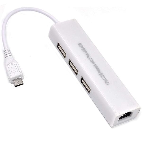 【楽天市場】Micro USBハブ USB2.0 HUB 有線LAN RJ45 変換アダプター USB CデータハブUSB2.0ポート×3＋Micro USB OTG ハブイーサネットアダプタ ...