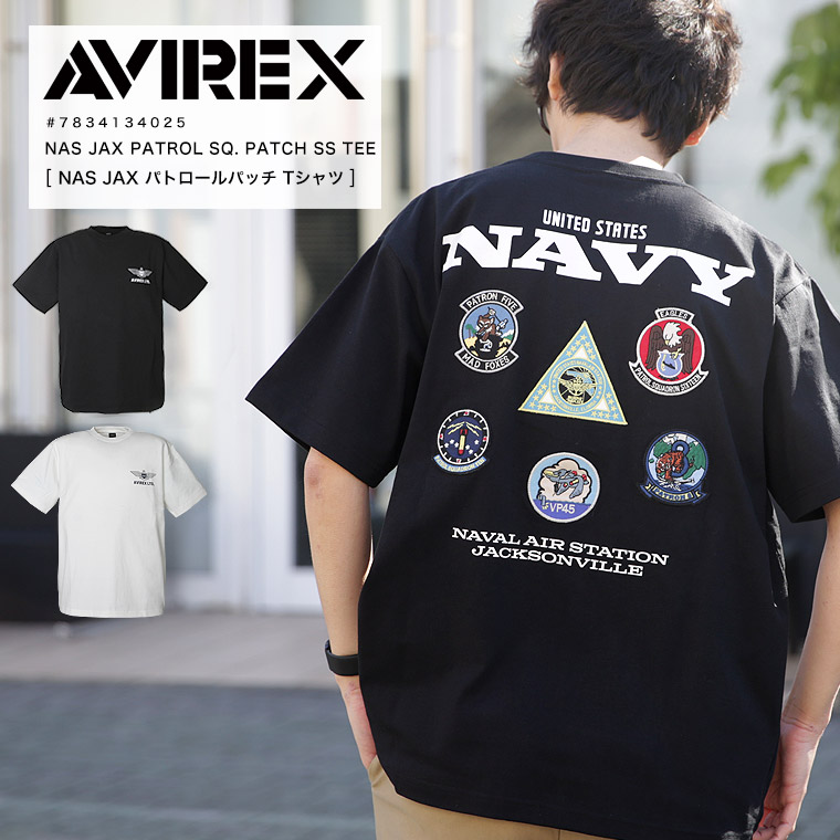 【楽天市場】【ポイント10倍】AVIREX アビレックス NAS JAX PATROL SQ. PATCH T-SHIRT NAS JAX ...
