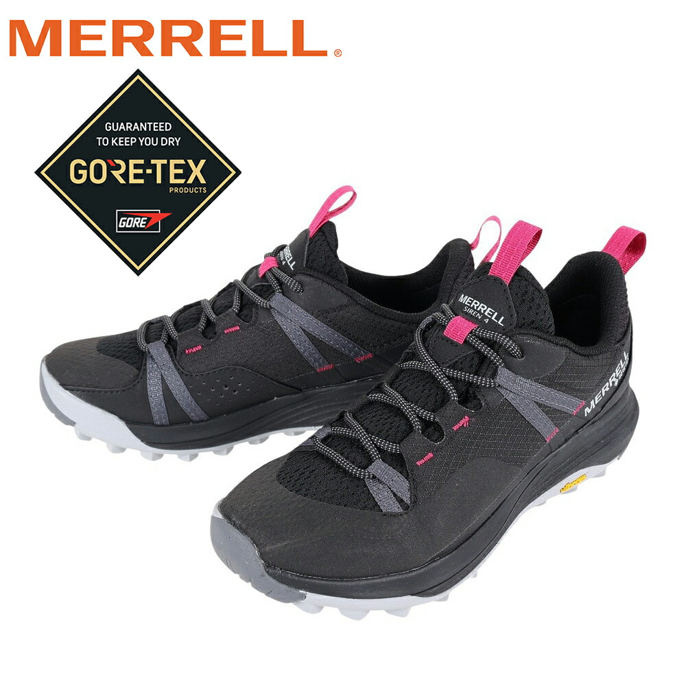 【楽天市場】メレル（MERRELL）（レディース）ゴアテックス トレッキングシューズ ローカット 登山靴 サイレン 4 037274 BLK ...