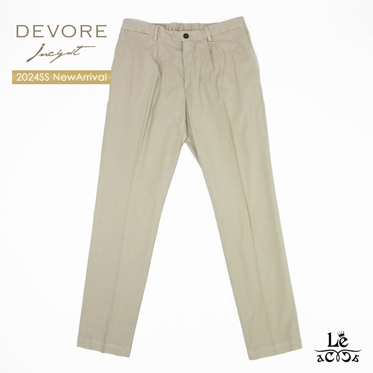 【楽天市場】【新作ポイント10倍】DEVORE Incipit デヴォレ インチピット コットン ポプリン ストレッチ テーパード パンツ ...