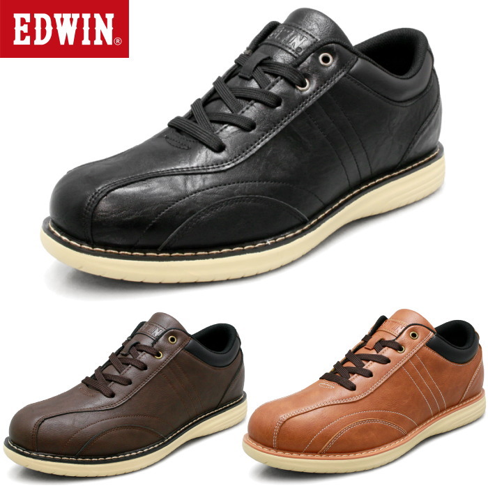 【楽天市場】エドウィン EDWIN メンズ スニーカー ビジネス カジュアル シューズ EDM-4459 軽量 幅広 3E 防水 防滑 黒 ...