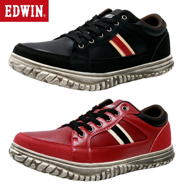 【楽天市場】エドウィン EDWIN メンズ スニーカー カジュアル ウォーキング シューズ EDM-644 軽量 幅広 4E 防水 防滑 黒 ブラック 赤 レッド：靴のセレクトショップ Lab