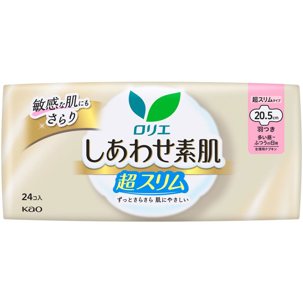【楽天市場】【★】ロリエ しあわせ素肌 超スリムタイプ ふつうの日用 羽つき 24コ入【花王】：おくすりと健康専門店 Leaf land