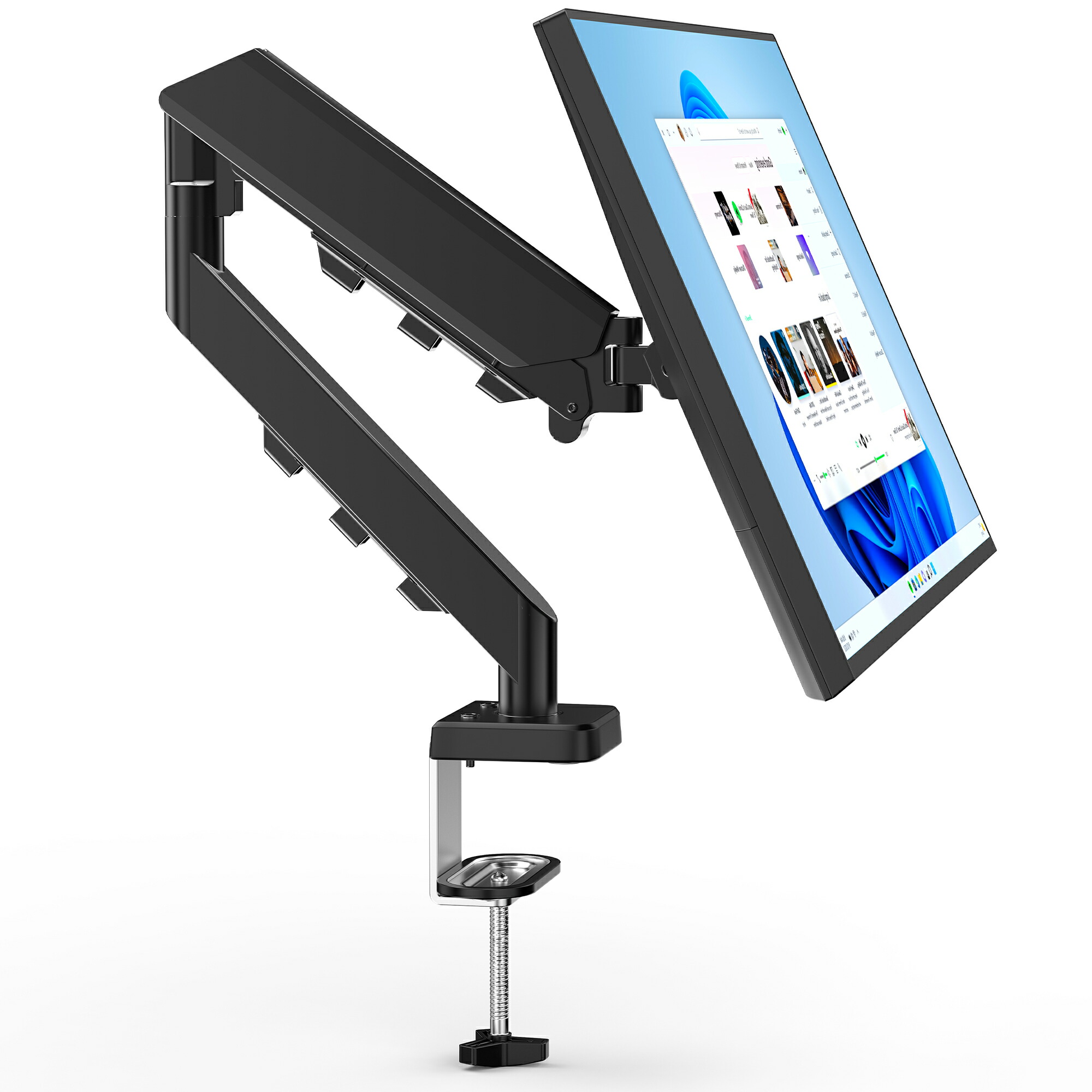 【楽天市場】液晶ディスプレイ アーム 卓上 モニターアーム モニターアーム 10～32インチ 耐荷重9Kgまで ディスプレイアーム 高さ調節 角度調節 クランプ グロメット 卓上 パソコン ...