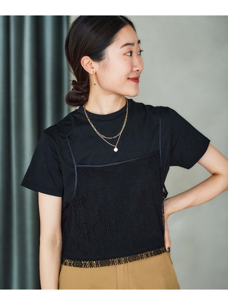 【楽天市場】【SALE／30%OFF】＜手洗い可能＞MAISON MAVERICK レースキャミ レイヤード半袖T le.coeur blanc ルクールブラン トップス カットソー・Tシャツ ...