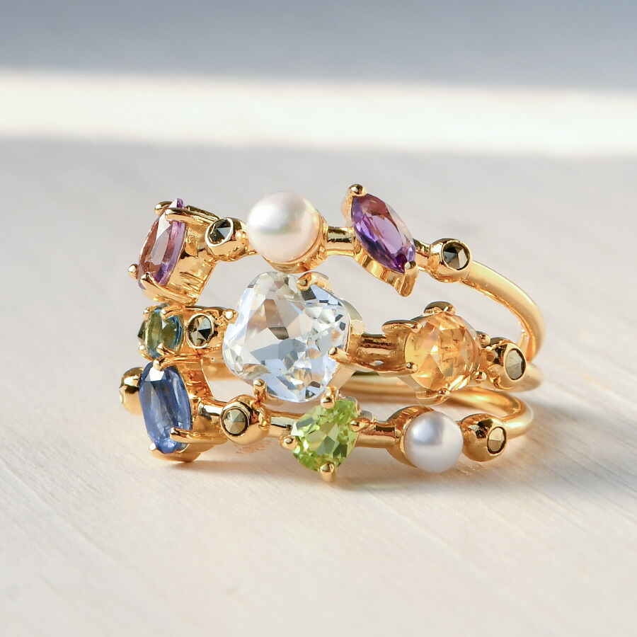 【楽天市場】碌山 FATRAS ファトラ Colors スタック リング 3本組 マルチカラーストーン RP 802R0098-GP：ルコリエ