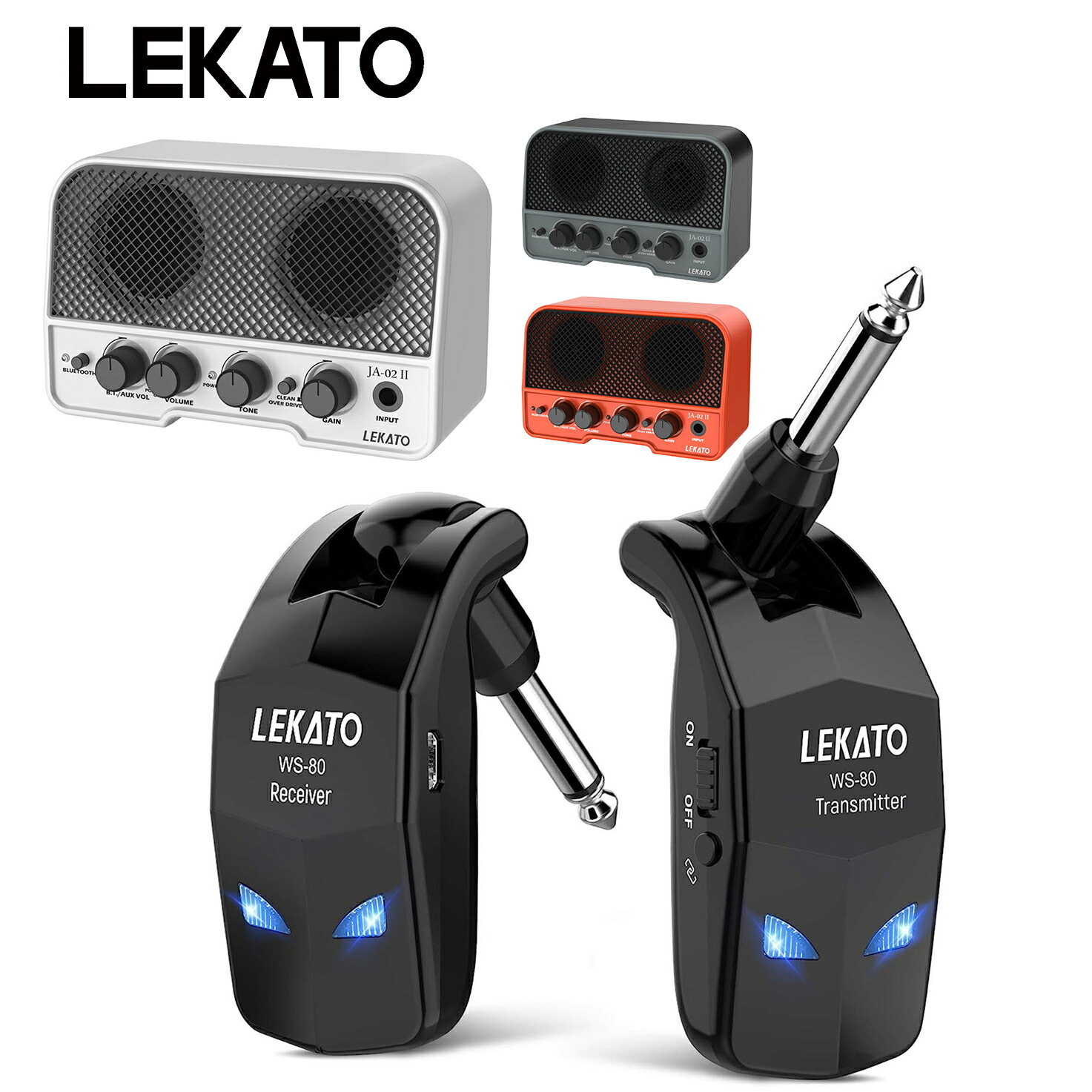 【楽天市場】LEKATO ギターワイヤレスシステム ワイヤレス システム エレキギター ベース 送受信機 4チャンネル 2.4GHz ...