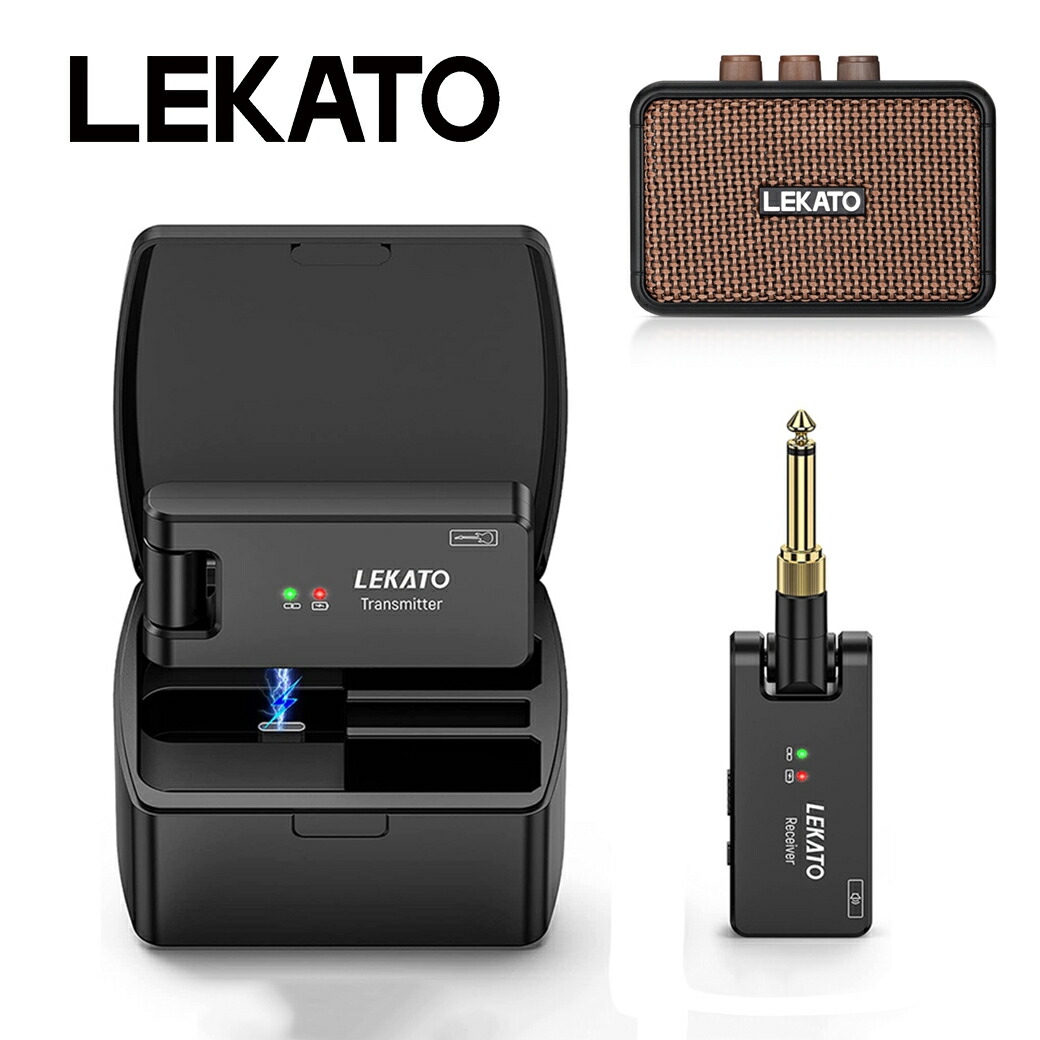 【楽天市場】LEKATO ギター ワイヤレス システム ワイヤレスシステム エレキギター ベース 送受信機 3.5mm 6.35mm ステレオ ...