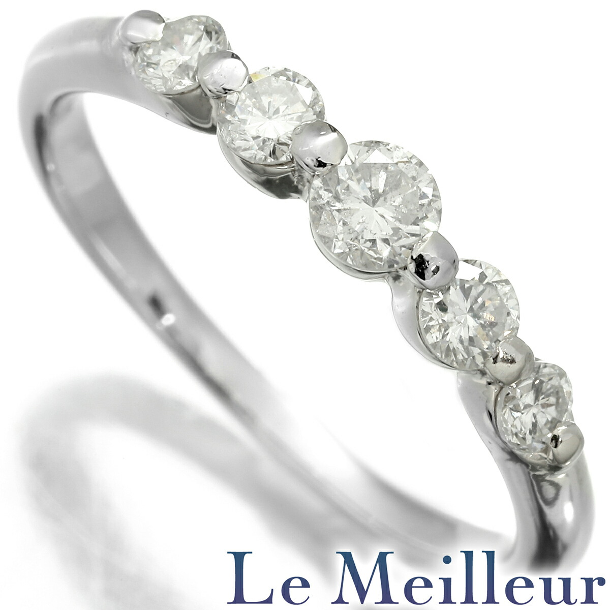 【楽天市場】【20%OFF★楽天スーパーSALE対象】リング 5P SIクラス 指輪 ダイヤモンド 0.5ct Pt900 12号：Le meilleur（ルメイユ）