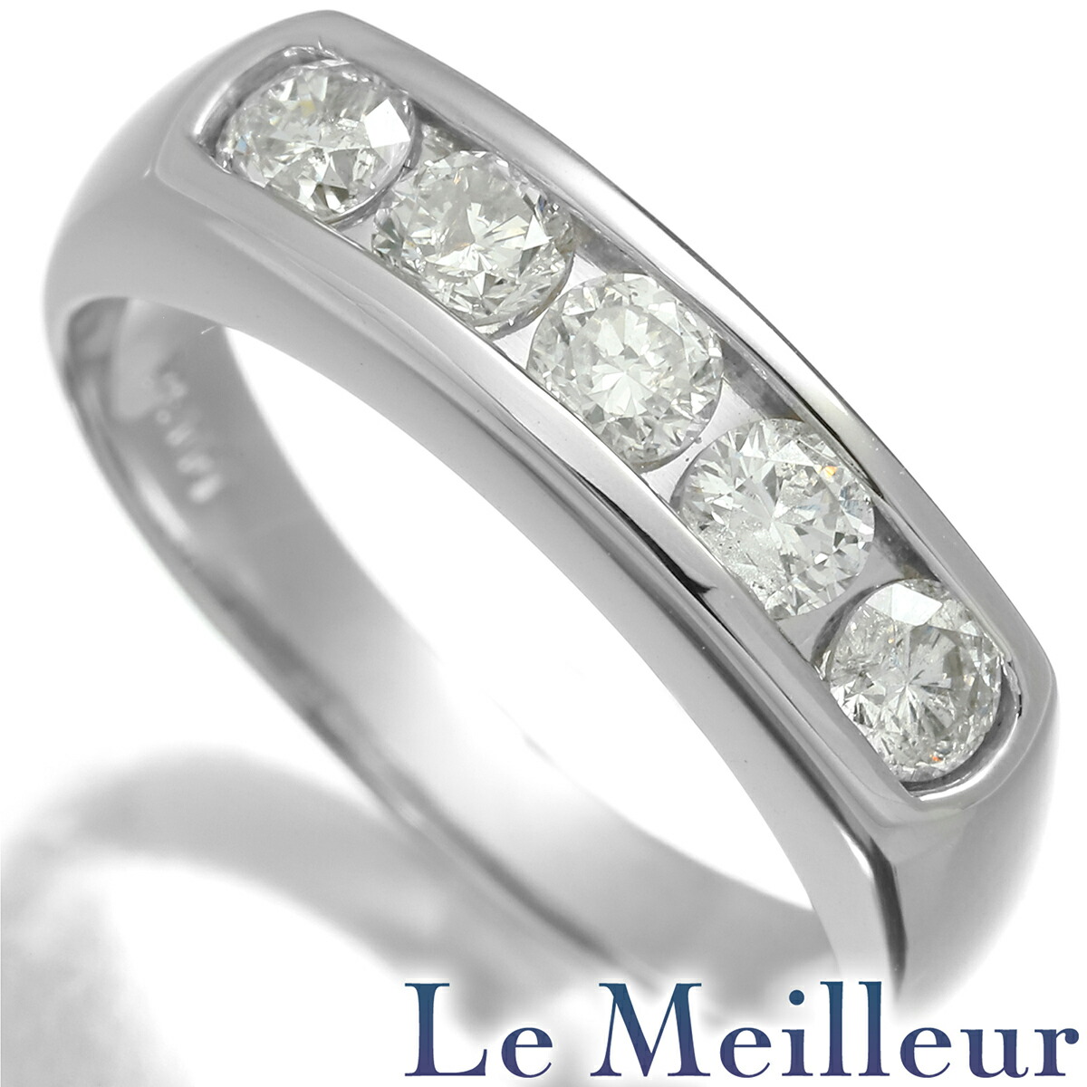 【楽天市場】一文字リング 5P SIクラス 指輪 ダイヤモンド 0.72ct Pt900 13号 【最大5000円OFFクーポン対象】：Le meilleur（ルメイユ）