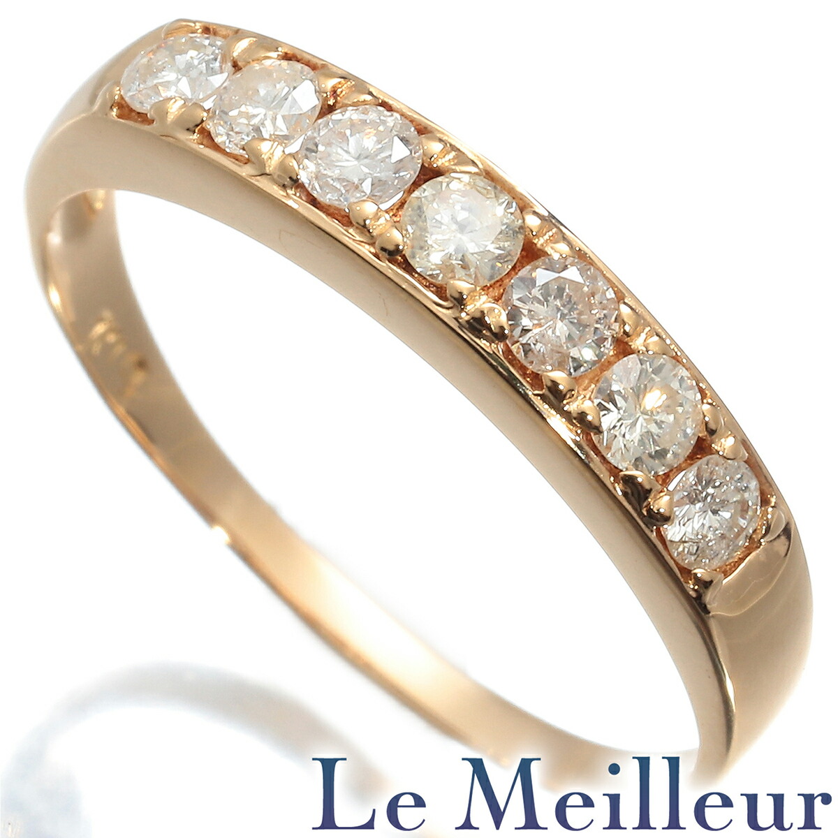 【楽天市場】ハーフエタニティリング SIクラス 7P 指輪 ダイヤモンド 0.3ct K18 12号：Le meilleur（ルメイユ）
