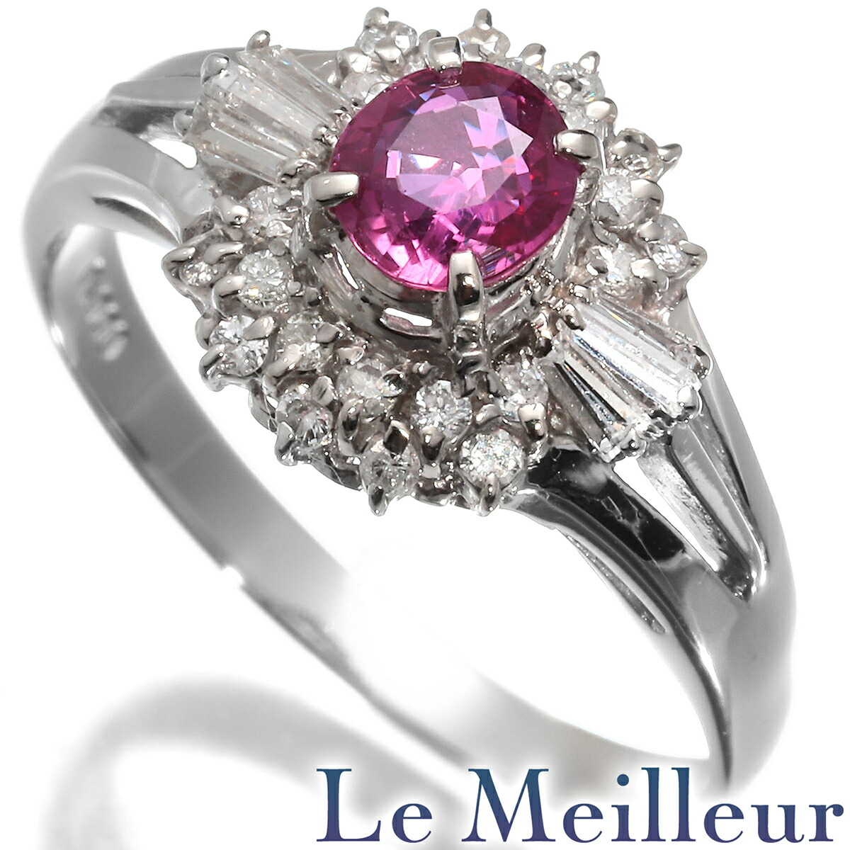 【楽天市場】ヘイローデザインリング 指輪 ルビー 0.55ct ダイヤモンド 0.27ct Pt900 13号：Le meilleur（ルメイユ）