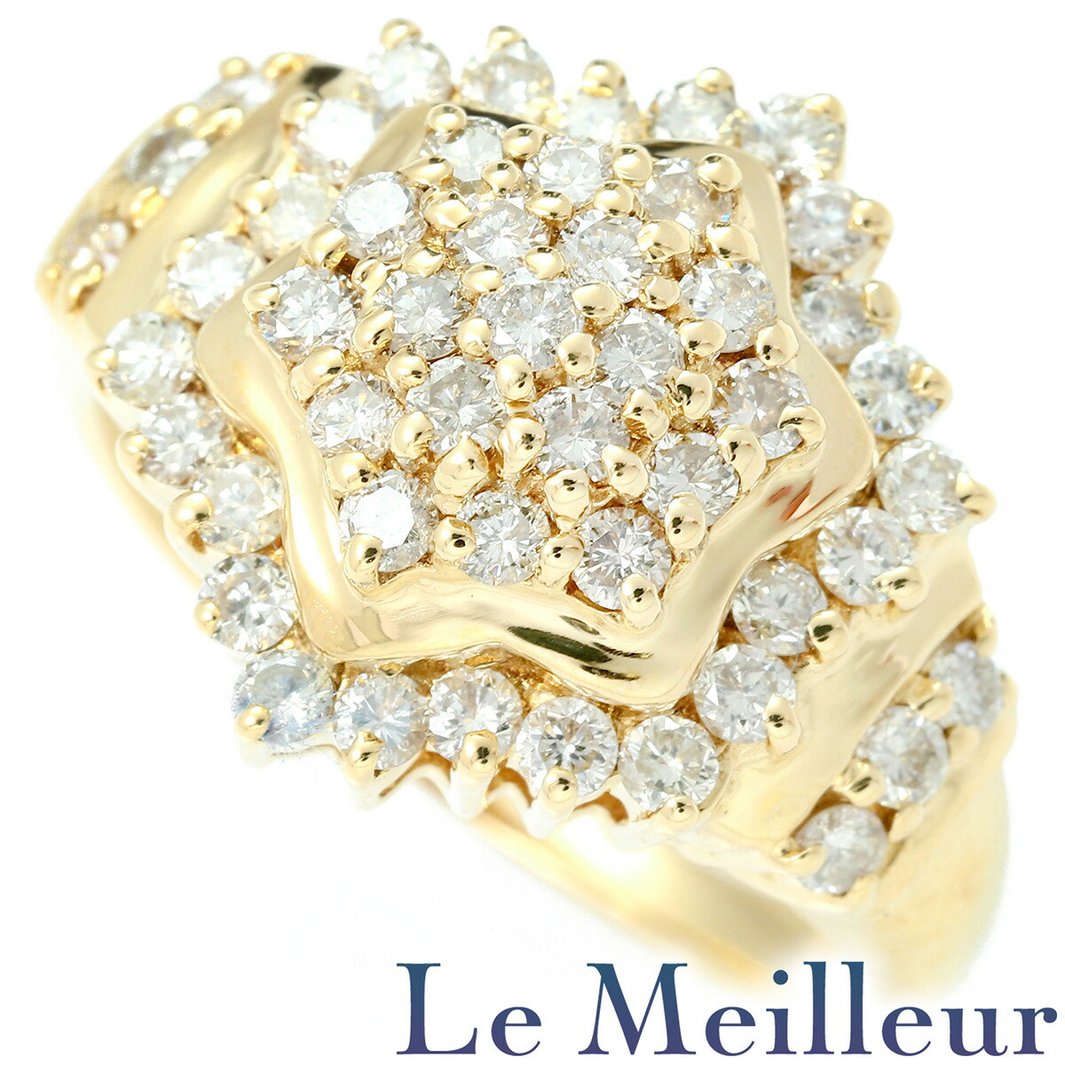 【楽天市場】星モチーフリング 指輪 ダイヤモンド 1ct K18 12号：Le meilleur（ルメイユ）