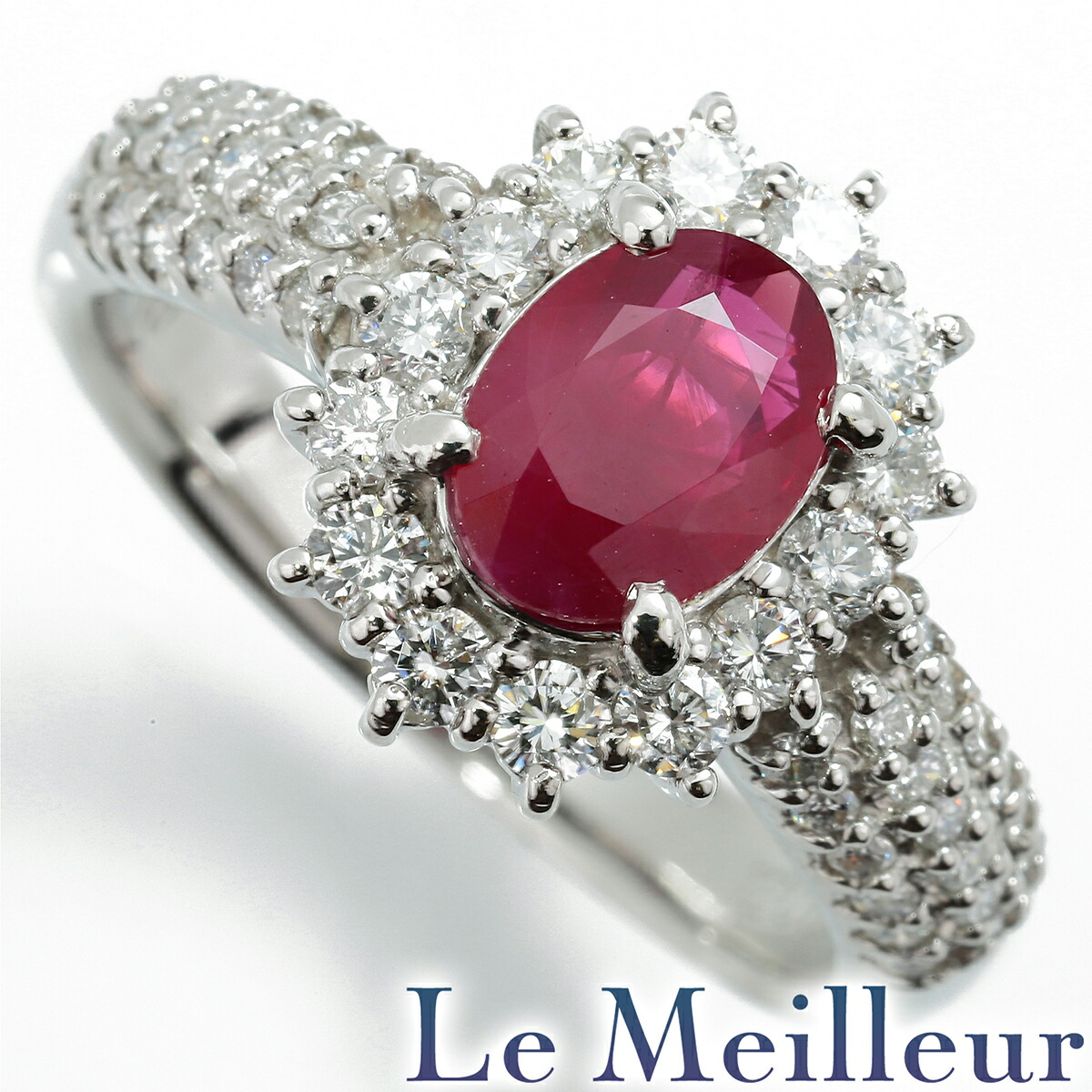 【楽天市場】【最大5,000円OFFクーポン対象】リング 指輪 ルビー 1.20ct ダイヤモンド 0.71ct Pt900 14号：Le meilleur（ルメイユ）