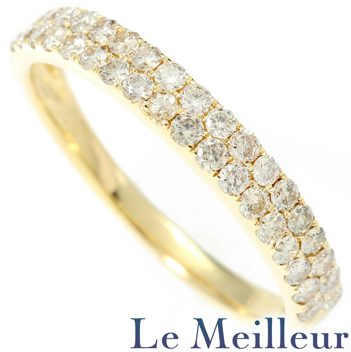 【楽天市場】【最大5,000円OFFクーポン対象】ハーフエタニティリング 指輪 ダイヤモンド 0.50ct K18 13号：Le meilleur（ルメイユ）