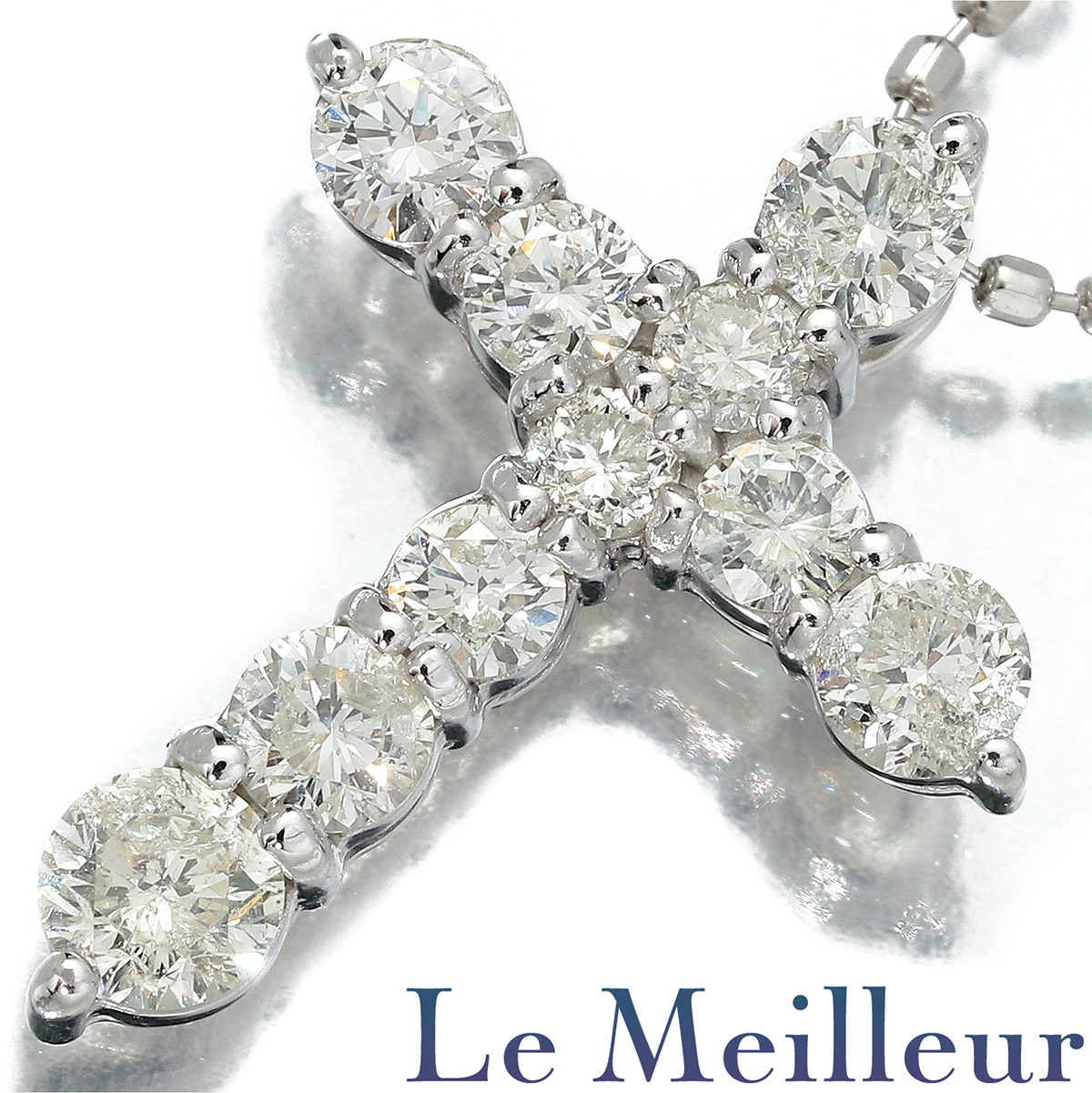 【楽天市場】クロスデザイン ペンダントネックレス ダイヤモンド 0.50ct K18WG 【最大5,000円OFFクーポン対象】：Le meilleur（ルメイユ）