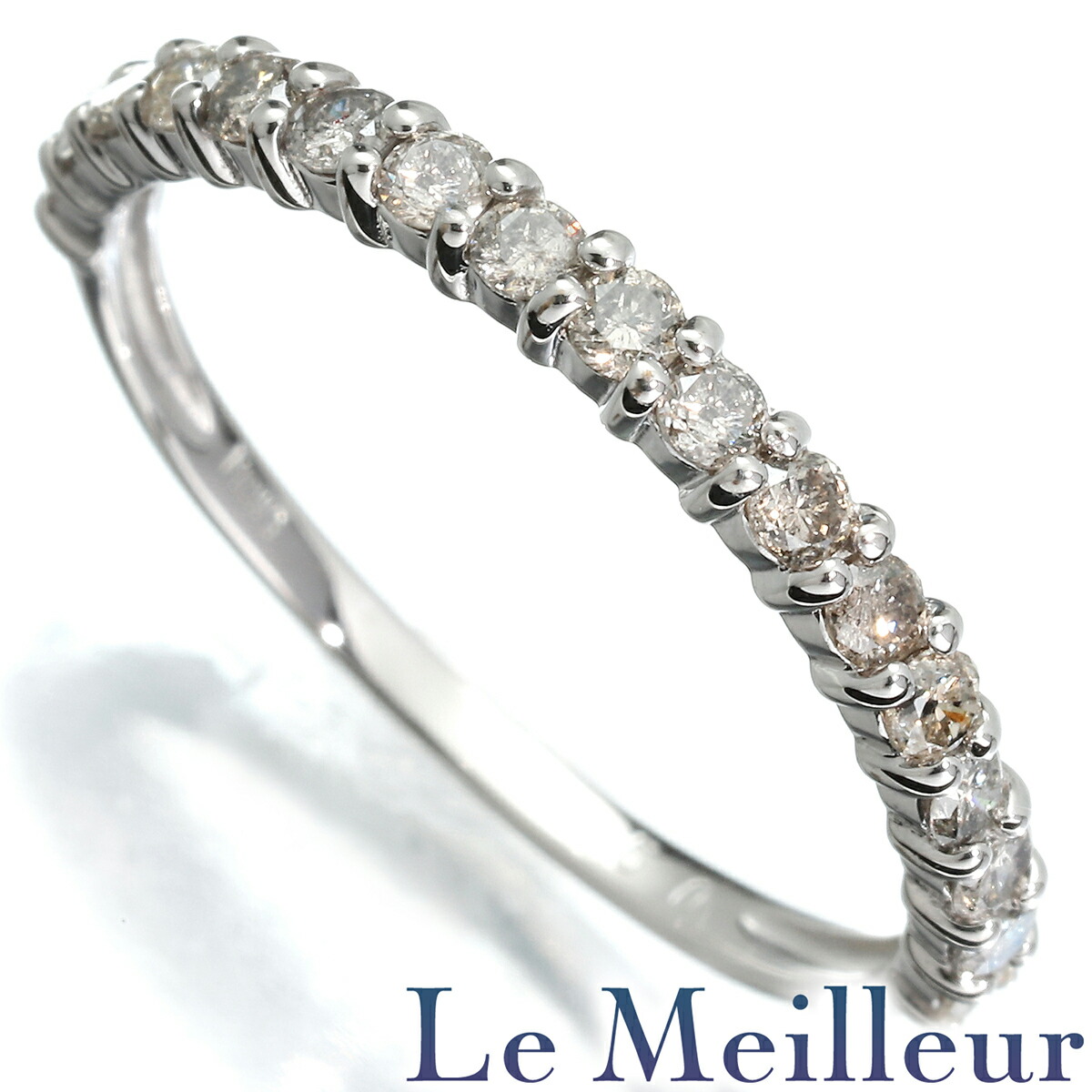 【楽天市場】ハーフエタニティリング 指輪 ダイヤモンド 0.50ct K18WG 13号：Le meilleur（ルメイユ）