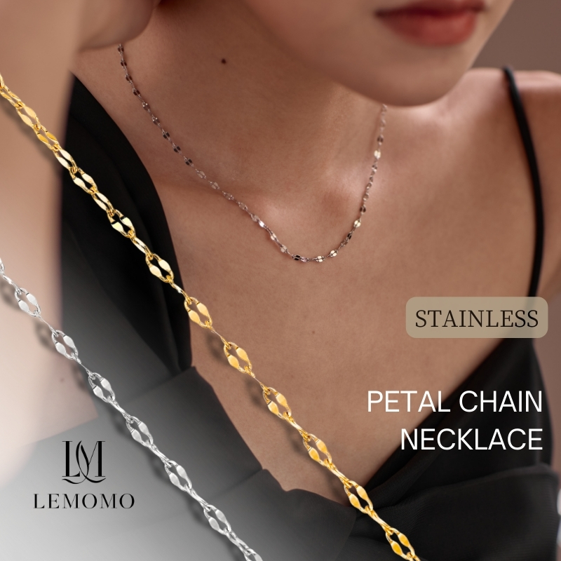 【楽天市場】【店内全品10％OFFクーポン配布中】 ネックレス レディース 金属アレルギー対応 ペタルチェーン シンプルデザイン ゴールド シルバー ニッケルフリー 重ね 韓国 おしゃれ 大人 ...