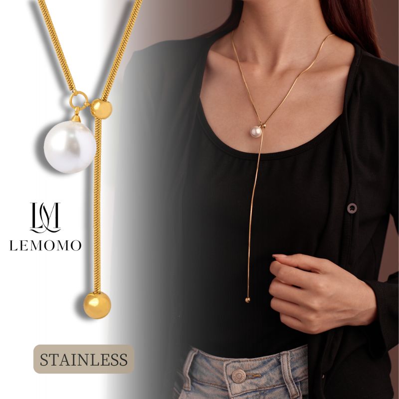 【楽天市場】【店内全品10％OFFクーポン配布中】 ネックレス ロング ラリエット パール ステンレス 金属アレルギー ニッケルフリー おしゃれ レディース インスタ 韓国 人気 トレンド ...