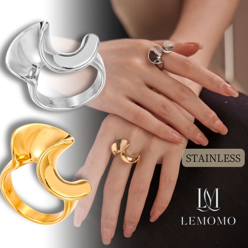 【楽天市場】リング フリル ステンレス 金アレ対応 おしゃれ 重厚感 幅太 大振りインスタ 韓国：LEMOMO（レモモ）