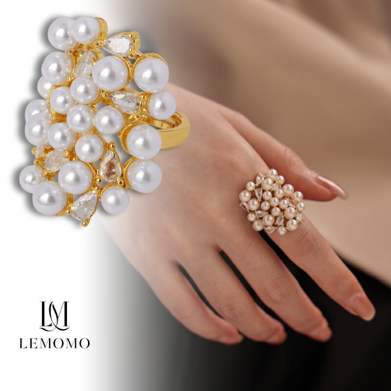 【楽天市場】【店内全品10％OFFクーポン配布中】 指輪 リング パール 大振り ジルコニア レディース ゴールド インスタ シンプル 大人 プレゼント おしゃれ インスタ 韓国 人気 大人 ...