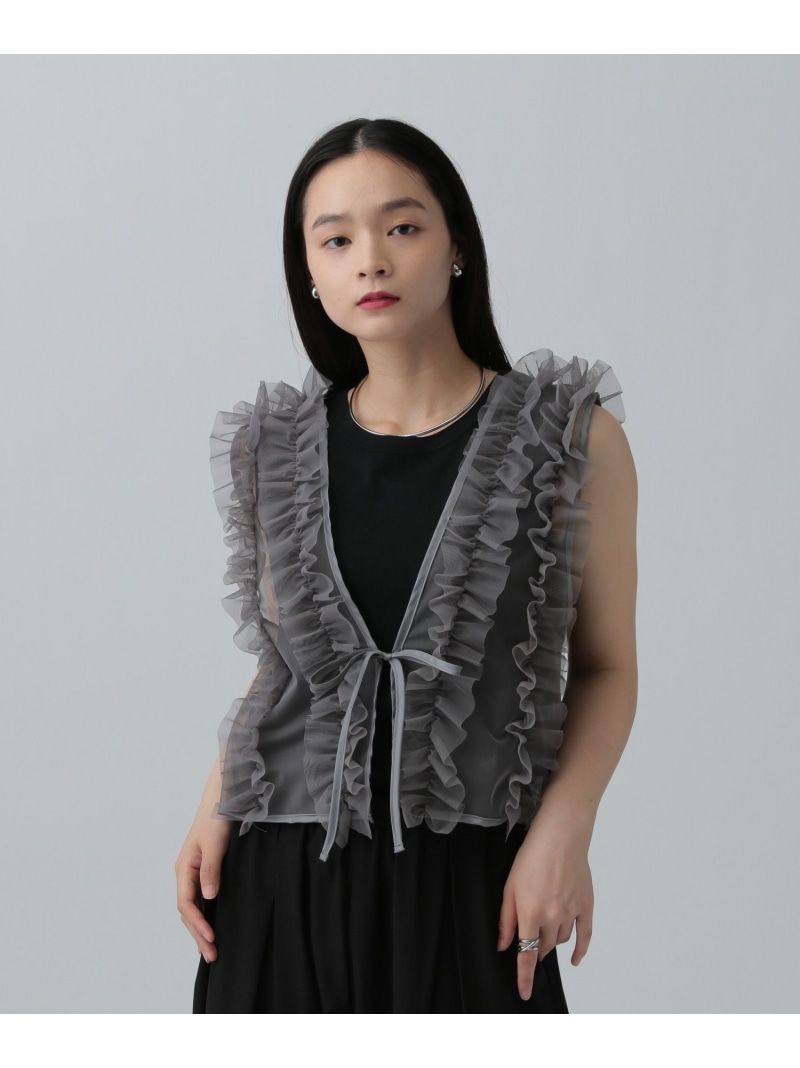 【楽天市場】【SALE／45%OFF】シアーチュールフリルベスト LEPSIM レプシィム トップス ベスト・ジレ ブラック グレー ホワイト【RBA_E】[Rakuten Fashion ...