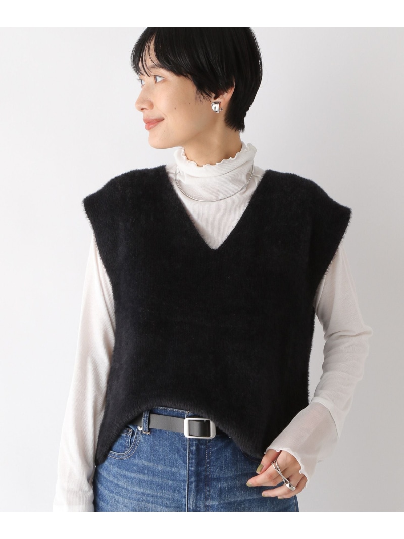 【楽天市場】(W)7Gシャギーラメベスト LEPSIM レプシィム トップス ベスト・ジレ ブラック グレー【送料無料】[Rakuten Fashion]：LEPSIM／レプシィム