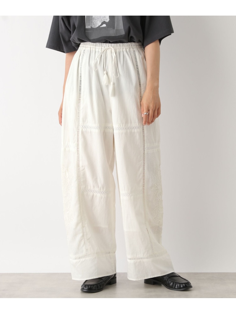 【楽天市場】【SALE／40%OFF】レース切り替えパンツ LEPSIM レプシィム パンツ その他のパンツ ブラック ホワイト【RBA_E ...