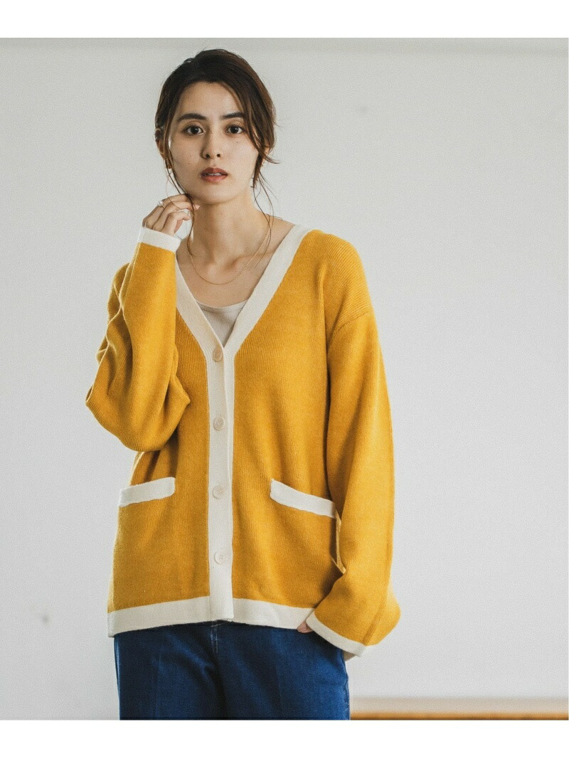 【楽天市場】【SALE／30%OFF】7G配色アソートカーディガン LEPSIM レプシィム トップス カーディガン イエロー ベージュ ...