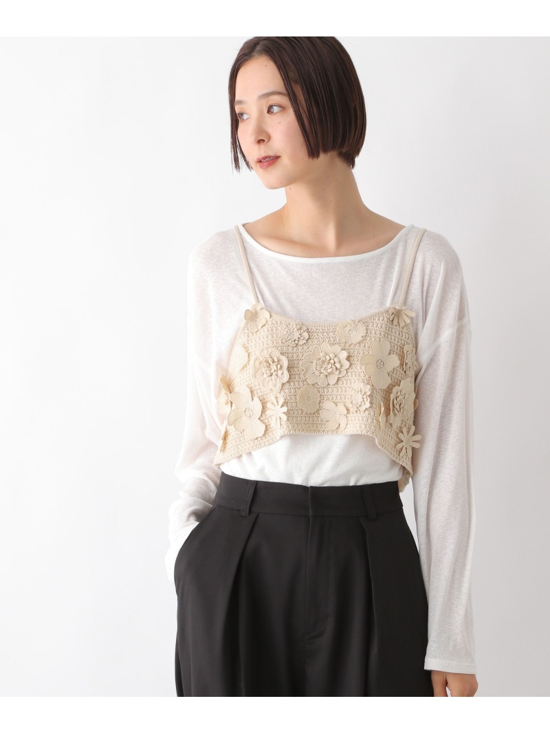 【楽天市場】7ゲージフラワーモチーフビスチェ LEPSIM レプシィム トップス ニット ベージュ ブラック【送料無料】[Rakuten Fashion]：LEPSIM／レプシィム