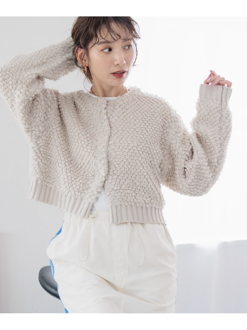 【楽天市場】【SALE／50%OFF】5ゲージループショートカーディガン LEPSIM レプシィム トップス ニット グレー ブラック ...