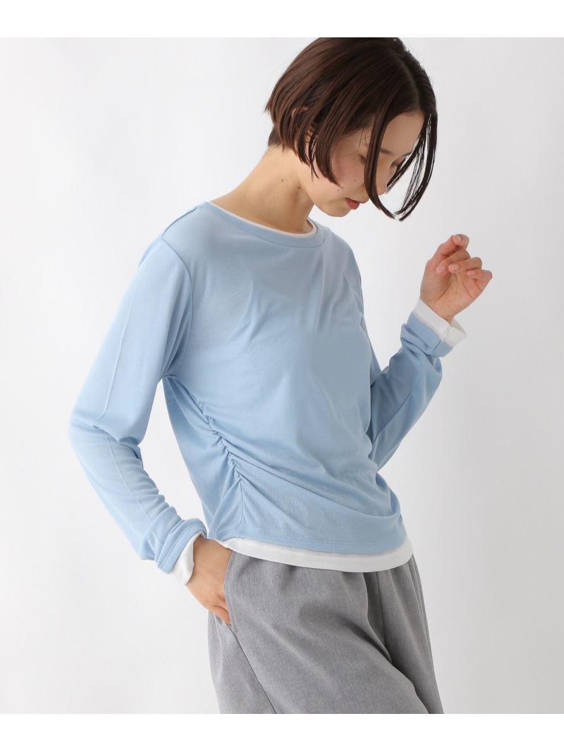 【楽天市場】【SALE／35%OFF】ギャザーレイヤーライクプルオーバー LEPSIM レプシィム トップス カットソー・Tシャツ グレー ...