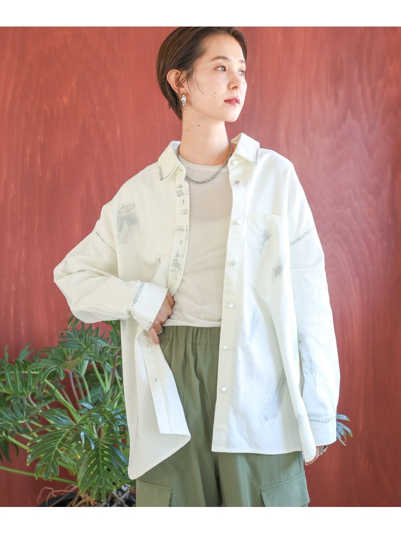 【楽天市場】【SALE／30%OFF】箔プリントデニムシャツ LEPSIM レプシィム トップス シャツ・ブラウス ブルー ホワイト【RBA ...