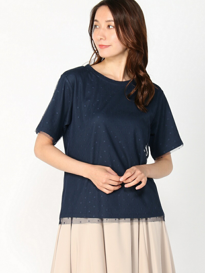 【楽天市場】【SALE／33%OFF】ドットチュールカサネT/SS LEPSIM レプシィム トップス カットソー・Tシャツ ネイビー グレー ブラック【RBA_E】[Rakuten ...