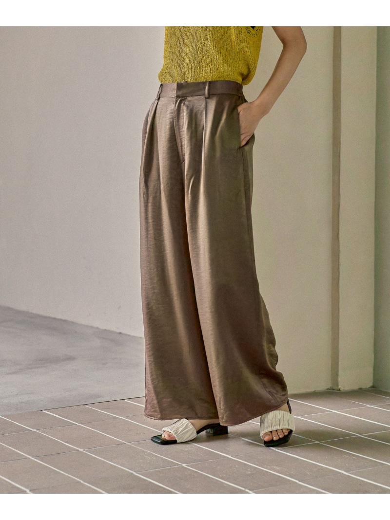 【楽天市場】サテンストレートパンツ LEPSIM レプシィム パンツ その他のパンツ グレー ホワイト ブラウン【先行予約】*【送料無料 ...