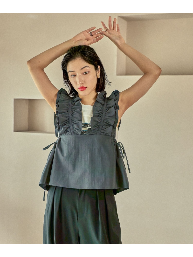 【楽天市場】【SALE／30%OFF】サイドリボンフリルベスト LEPSIM レプシィム トップス ベスト・ジレ カーキグリーン ブラック グレー【RBA_E】[Rakuten Fashion ...