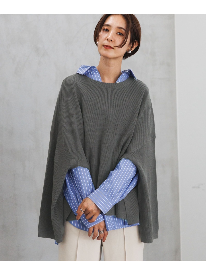 【楽天市場】【SALE／50%OFF】14ゲージポンチョプルオーバー LEPSIM レプシィム トップス ニット グレー ブラック ホワイト ...